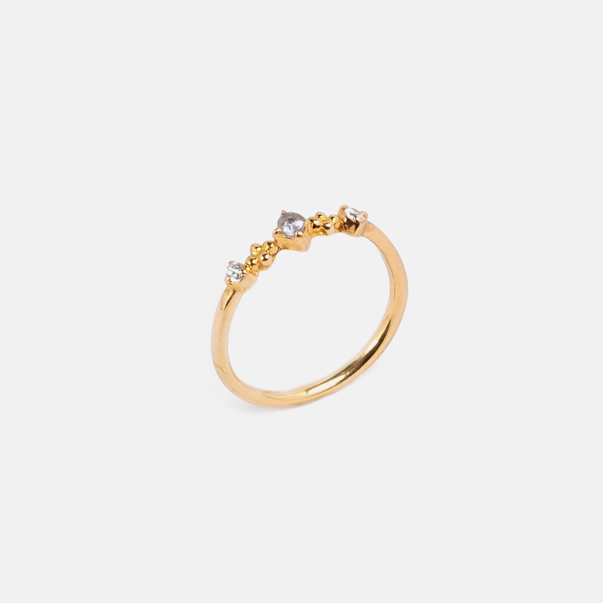 Lou R. - Gold plated ring with Tanzanite and Zircon stones | From Tiny ...